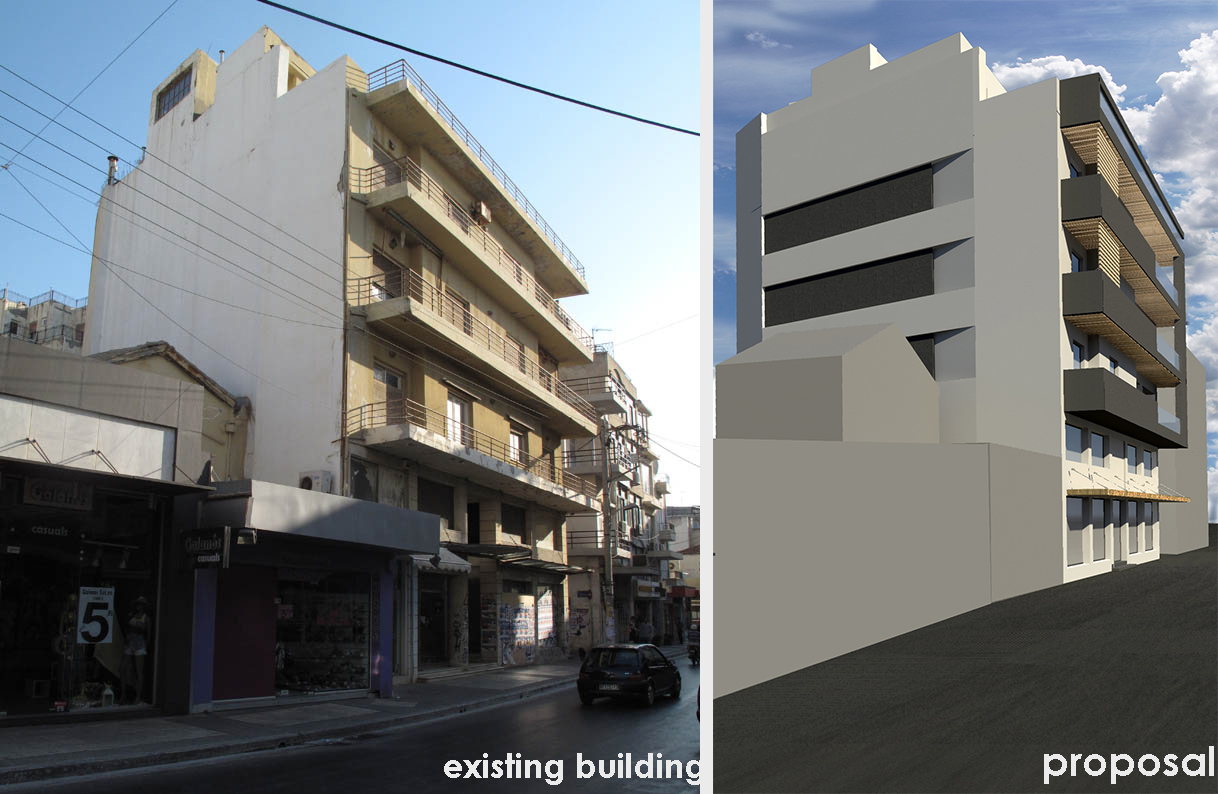 DOWNTOWN APARTMENT BUILDING, Architect's Projects in Heraklion , tz.el Architecture